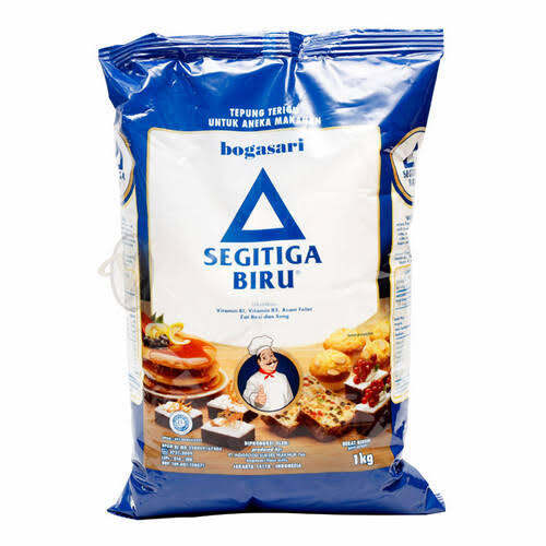 Segitiga Biru Premium Tepung Terigu Bogasari Kemasan 1 KG | Lazada ...