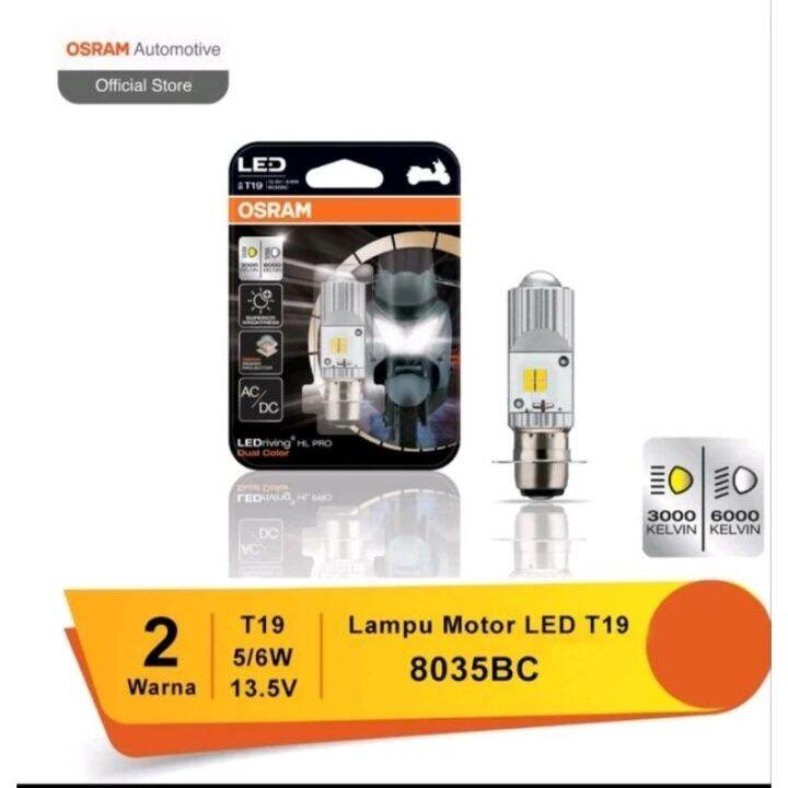 LAMPU MOTOR OSRAM LED T19 DUAL COLOR 13.5V|5/6W 8035BC | Lazada Indonesia