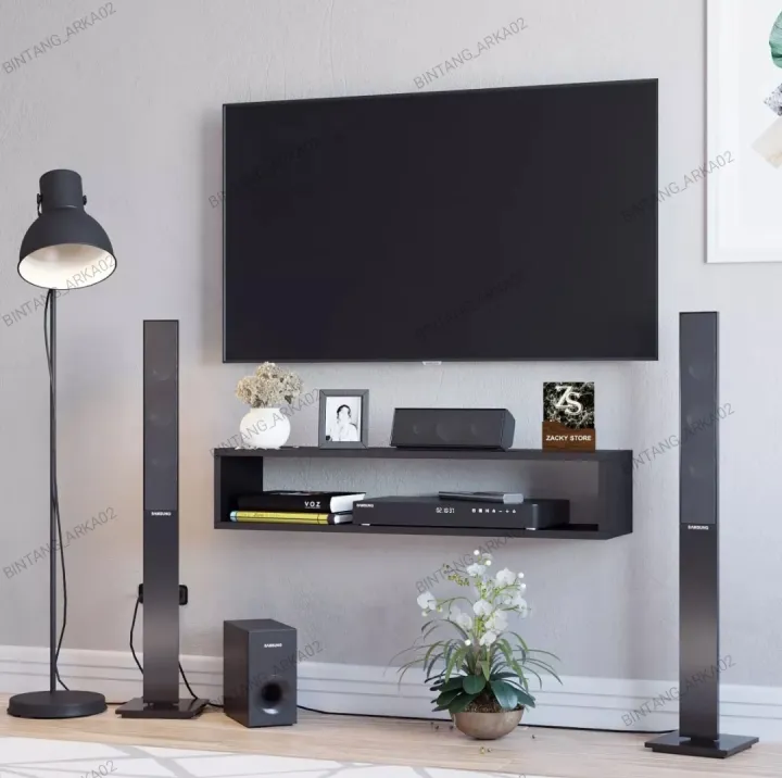 Rak Tv minimalis murah modern ruang tamu/Rak tv tempel tembok | Lazada ...