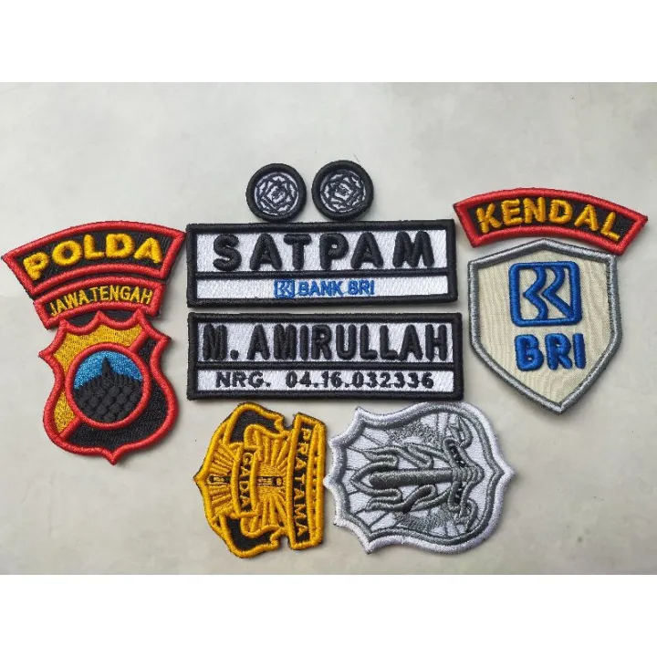 logo satpam bordir timbul custom ready seluruh wilayah indonesia ...