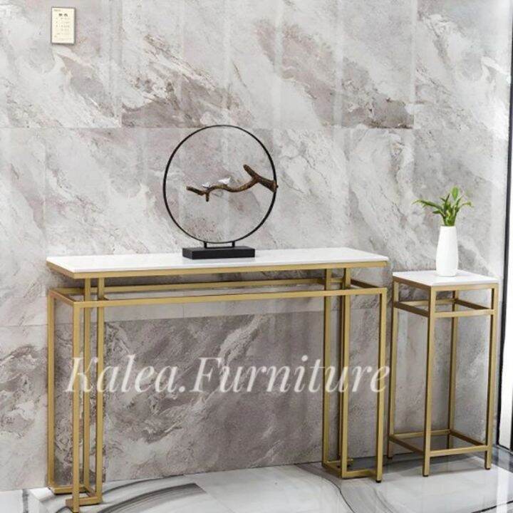 Meja Console Aesthetic Meja Sisi Industrial Besi Meja Foyer | Lazada ...
