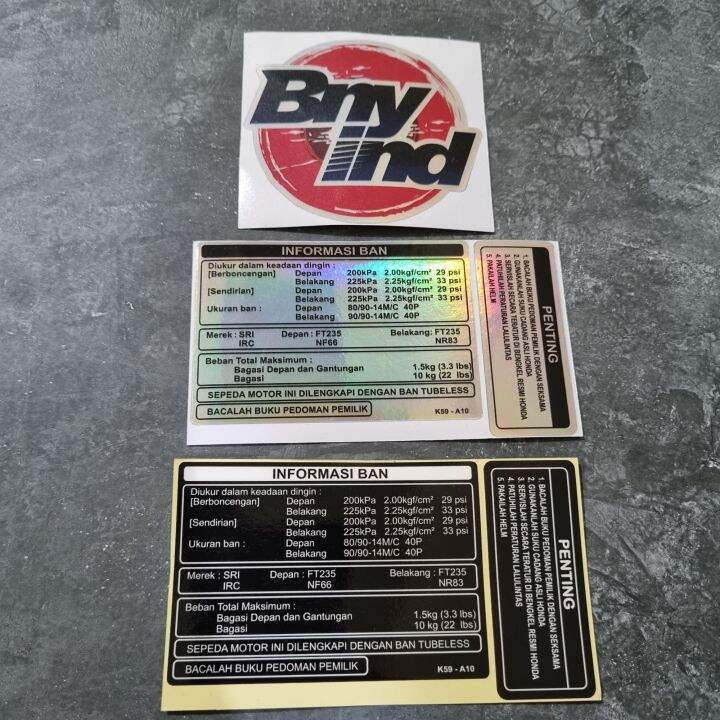 STICKER WARNING PERINGATAN HONDA STICKER PENTING HONDA STICKER MOTOR ...