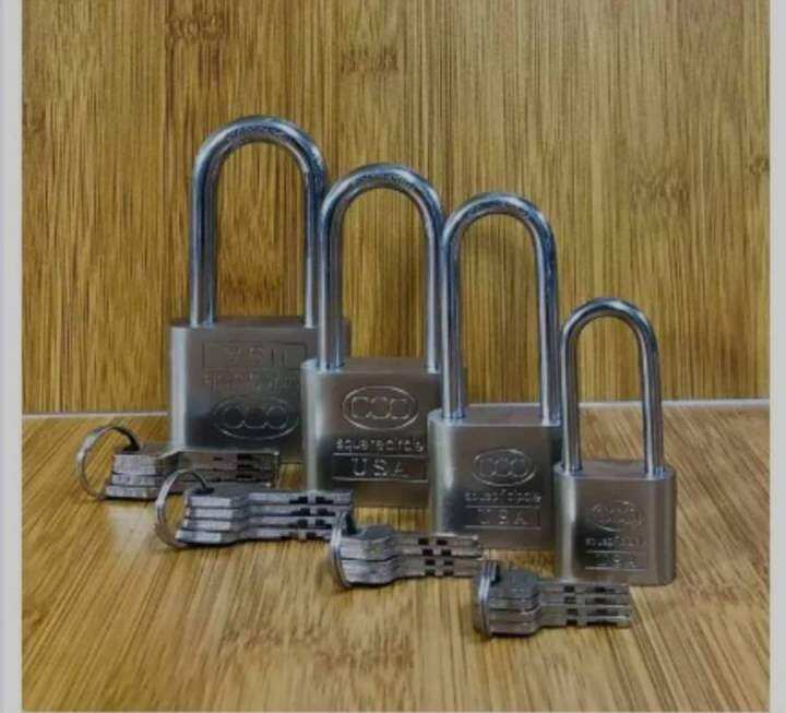 stainless steel padlock USA square circle high quality made available ...