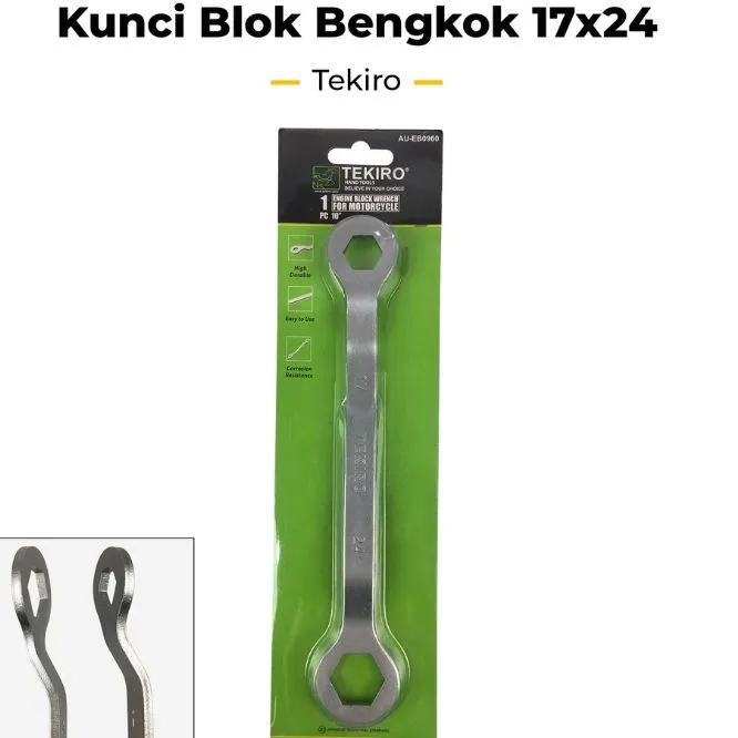 Tekiro kunci buka tutup klep motor 17x24mm bengkok | Lazada Indonesia