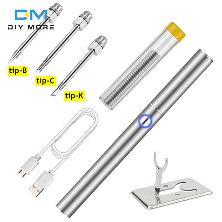 diymore Wireless Portable USB Soldering Iron Soldering Pen Threaded ...
