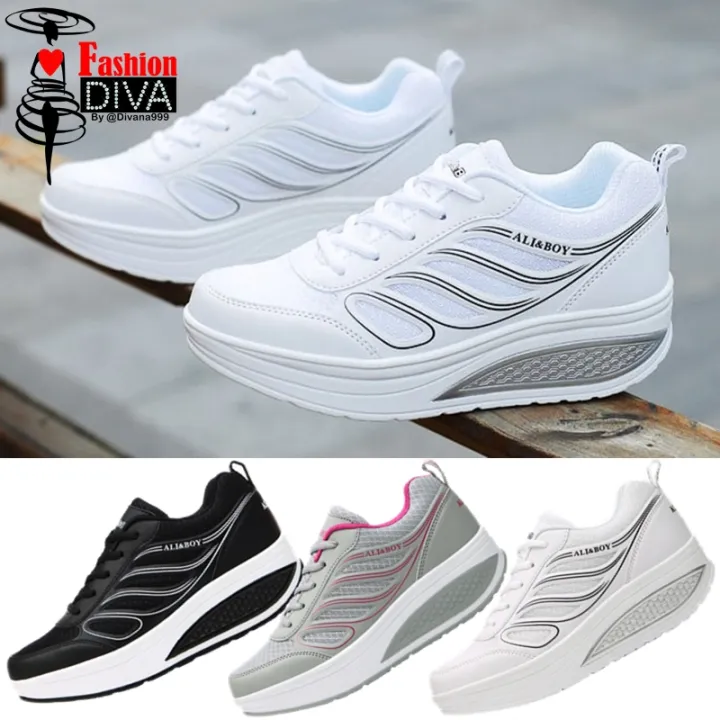 ALI&BOY รองเท้าผ้าใบแฟชั่น รุ่นปีกนางฟ้า | Lazada.co.th