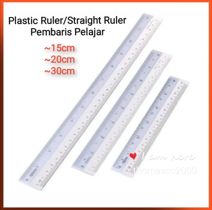 Astar Plastic Straight Ruler / Pembaris Transparent Pelajar 15cm, 20cm, 30cm | Lazada