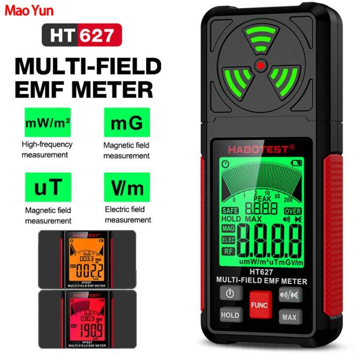 HT627 EMF Meter 3 in 1 Digital Electromagnetic Radiation Tester ...