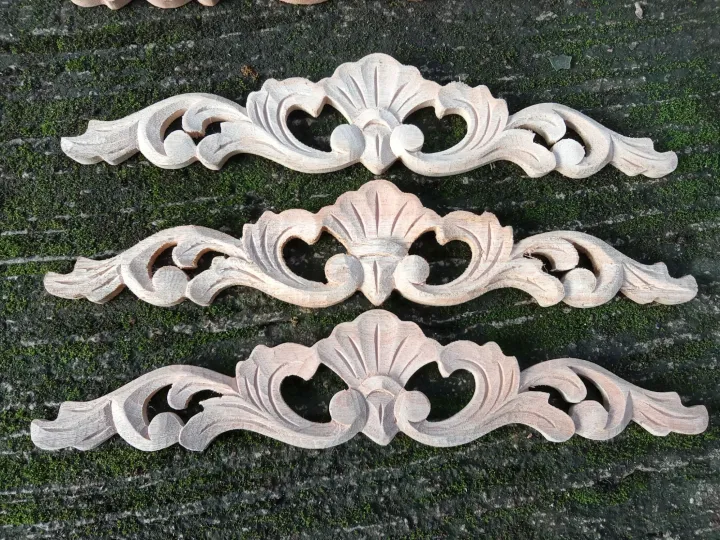 Ornamen Ukiran Jepara Tempel Motif Mahkota Kerang Bahan Kayu Mahoni ...