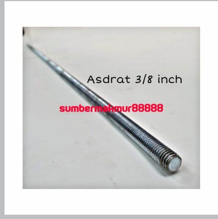 Asdrat Besi Mentah 3/8 inch Baut Stud Bolt Full As drat | Lazada Indonesia
