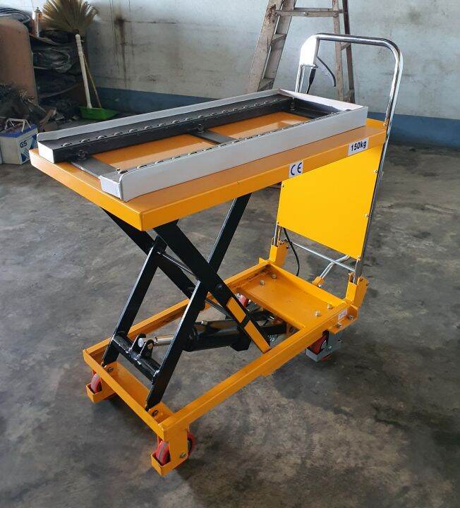 รถเข็นเคลื่อนย้ายสินค้า ยกขึ้น-ลง พร้อม roller stand ประเภท Scissor Lift Table รุ่น SP150A ...