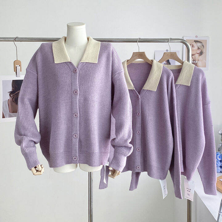 This Year's Popular Taro Purple Sweater Cardigan Women's 2022 New ...