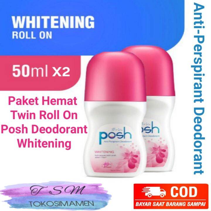 Posh Roll On Deodorant WHITENING 50ml Twin Pack | Anti- Perspirant ...