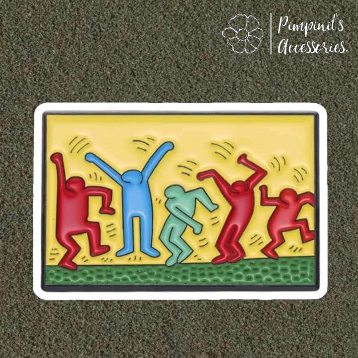 ʕ •ᴥ•ʔ พร้อมส่ง : เข็มกลัดลายผลงานศิลปะ Keith Haring | Keith Haring ...