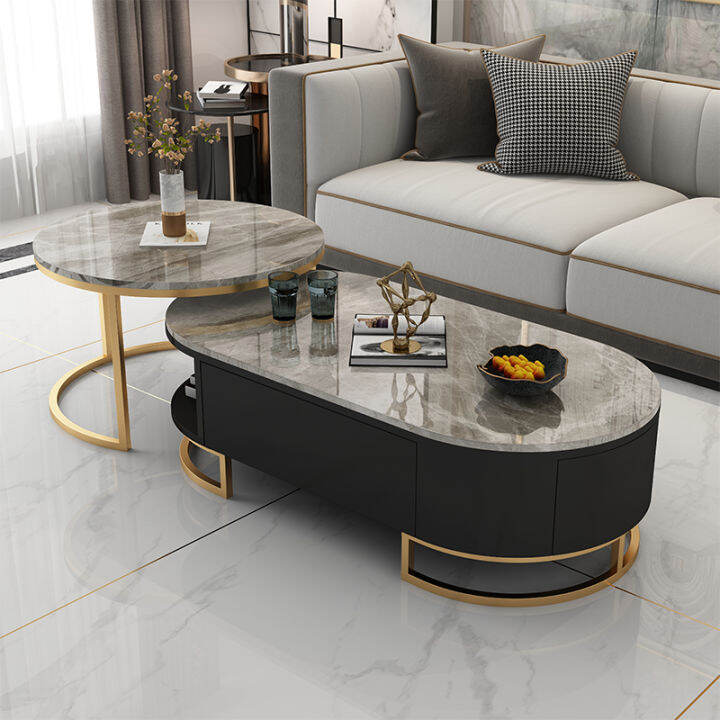 Italian Imported Stone Plate Coffee Table Accessible Luxury Modern ...