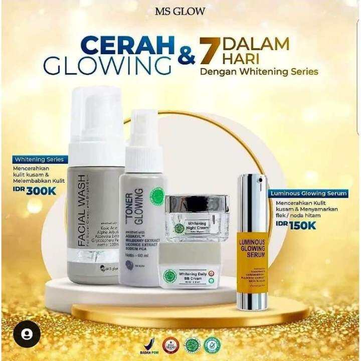 Ms Glow Paket Whitening | Luminous | Acne | Ultimate | Whitecell DNA ...