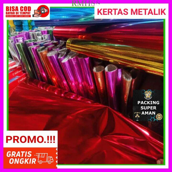 10 Lembar Kertas Metalik Warna Warni Uk 50cm x 65cm | Lazada Indonesia