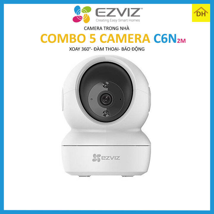 COMBO 5 Camera EZVIZ C6N 2M 1080p Xoay 360 Độ- Đàm Thoại 2 Chiều- Báo ...