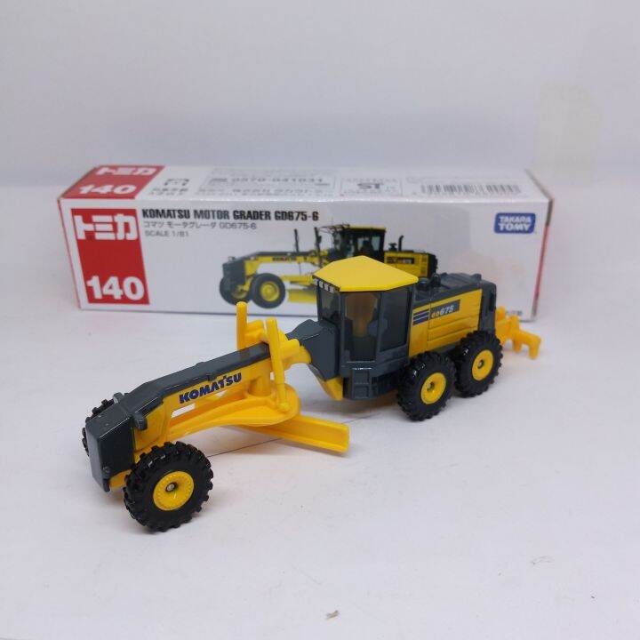 Tomica Long 140 KOMATSU MOTOR GRADER GD675-6 Diecast alat Berat Tomica ...