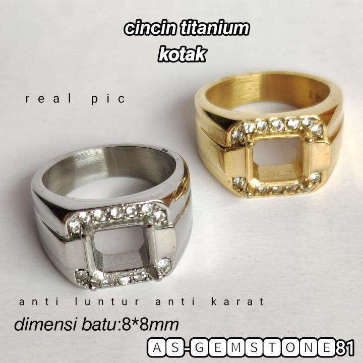 Cincin Ring Emban [titanium]kotak 8*8 | Lazada Indonesia