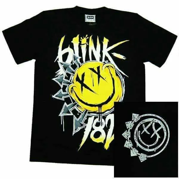 Rock Band Shirt Blink 182 Yellow logo Rock yeah Hot rock Brand | Lazada PH
