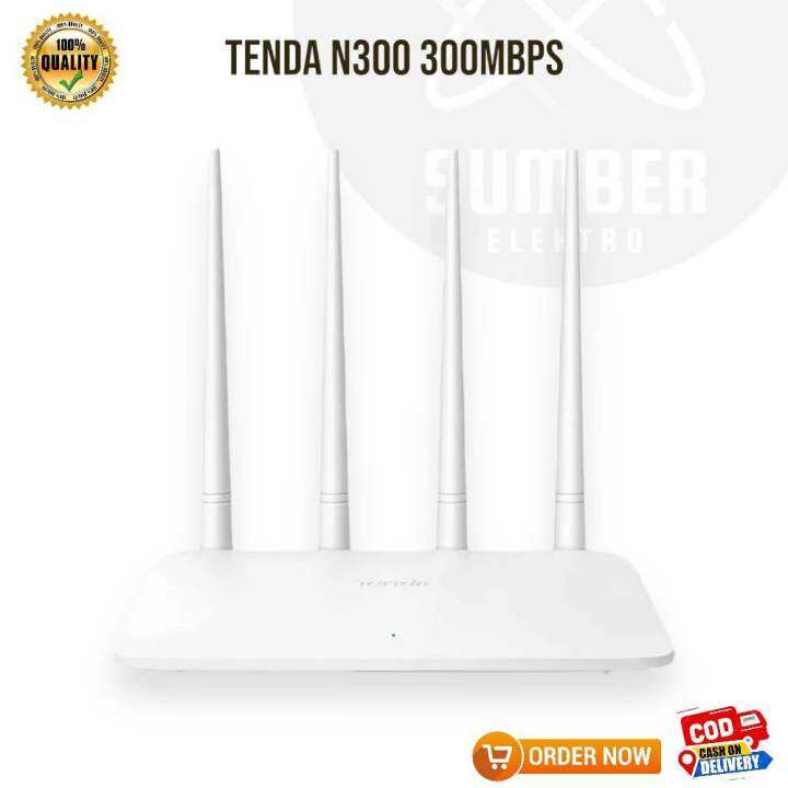 ROUTER WIRELESS TENDA N300 F6 EASY SETUP 4 ANTENA REPEATER 300Mbps ...
