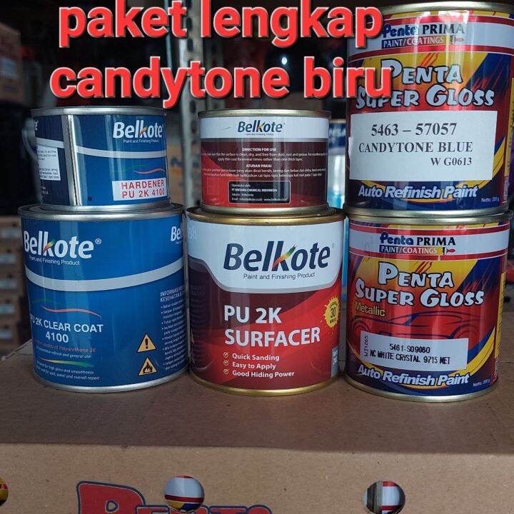 CAT PAKET LENGKAP PENTA SUPER GLOSS CANDYTONE BLUE - CANDY BIRU - CAT ...