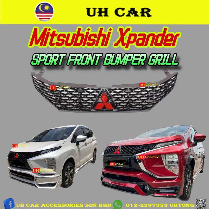 Mitsubishi Xpander Sport Front Bumper Grill Grille With Emblem Abs | Lazada