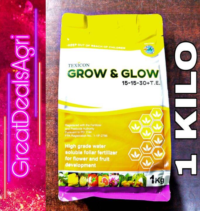 GROW AND GLOW 15-15-30 FOLIAR FERTILIZER (1 KILO) TEXICON AGRIVENTURES ...
