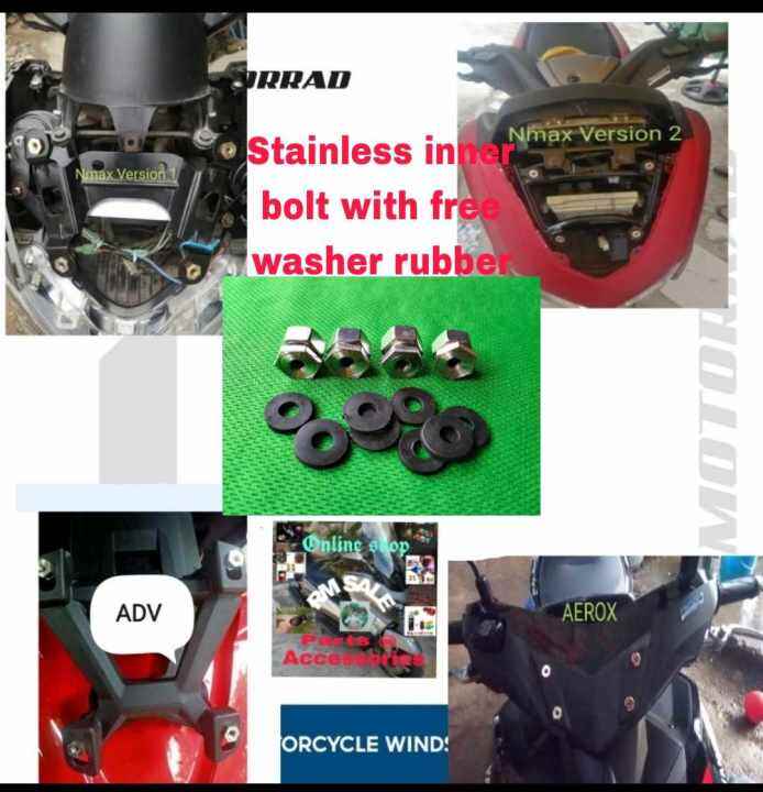 Stainless inner bolt For windshield Nmax/Aerox/Adv/CB150X with Free ...