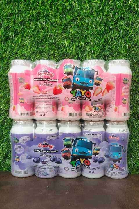 yougert Cimory tayo 1 pack isi 5 botol ,Ready rasa strawberry dan blueberry.. | Lazada Indonesia