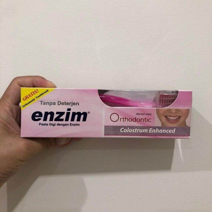 Pasta gigi odol enzim orthodontic 100 ml/ 124 gram plus sikat gigi ...