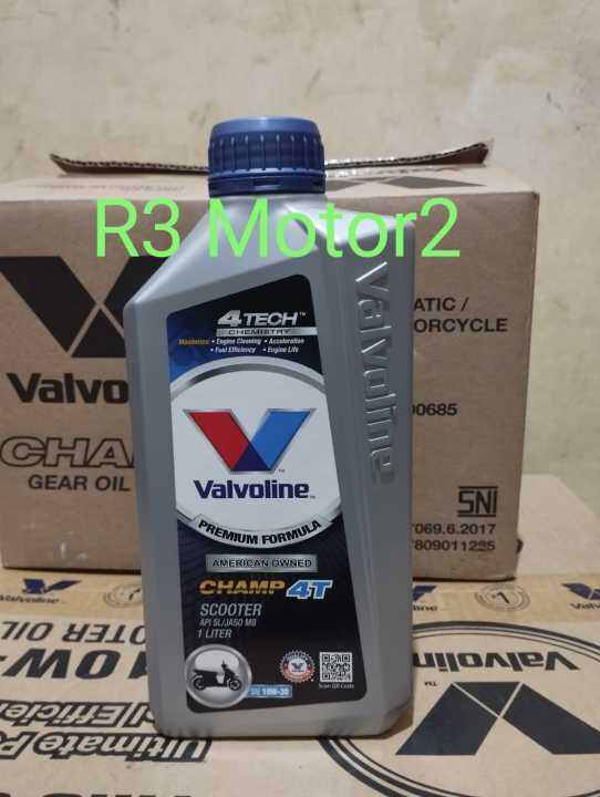 OLI VALVOLINE CHAMP 4T SCOOTER MATIC 10W/30 1L ORIGINAL all matic. AMERICAN OWNED | Lazada Indonesia