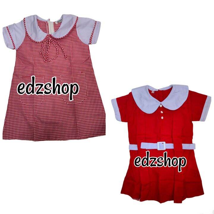 dress red &chekerd red school uniform | Lazada PH