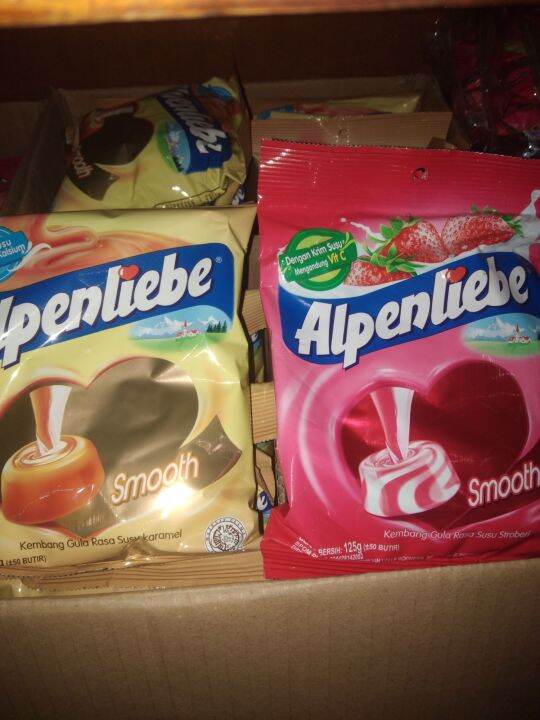permen alpenliebe rasa coklat karamel, jeruk, strawberry 1 bag isi 50 ...