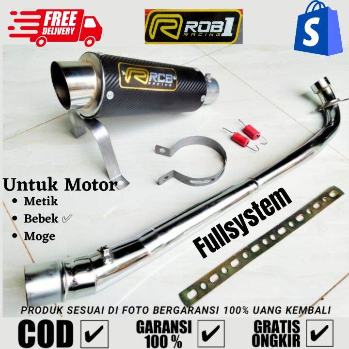 knalpot racing bebek RCB Karbon motor Supra, Kaze R, Kawasaki 130 ...