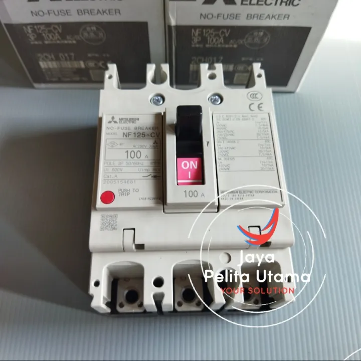 mccb NFB mitsubishi no fuse breaker NF125-CV 3p 80-100-125a 220v japan | Lazada Indonesia