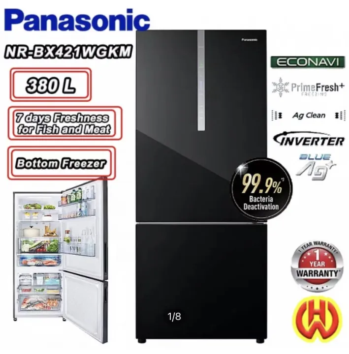 PANASONIC 422L 2-DOOR BOTTOM FREEZER REFRIGERATOR WITH ECONAVI INVERTER ...