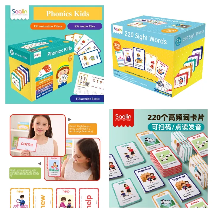 Saalin Phonics kids and 220 Sight Words Educational toys | Lazada PH