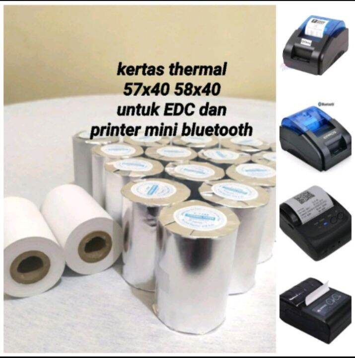 5 Roll Kertas thermal 58mm x 40mm struk printer thermal ukuran 58mm | Lazada Indonesia