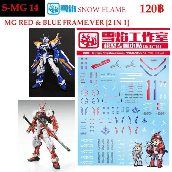 ดีคอลน้ำ [SNOW FLAME] SMG 14 RED/BLUE FRAME [2 IN 1] MG 1/100 WATER ...