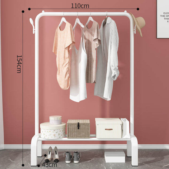 Muto【COD】Floor Folding Coat Rack Hanger Indoor Single Pole Double Pole ...