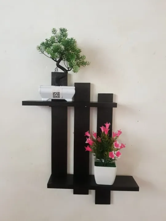 rak bunga mini rak dinding kayu | Lazada Indonesia