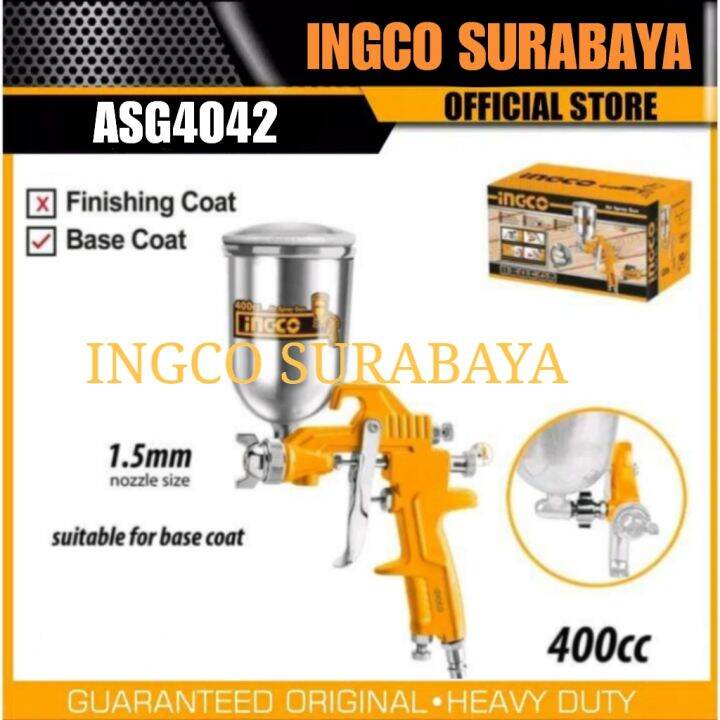 INGCO ASG4042 AIR SPRAY GUN (360°) 400 ML CAT SEMPROT TABUNG ATAS PUTAR ...