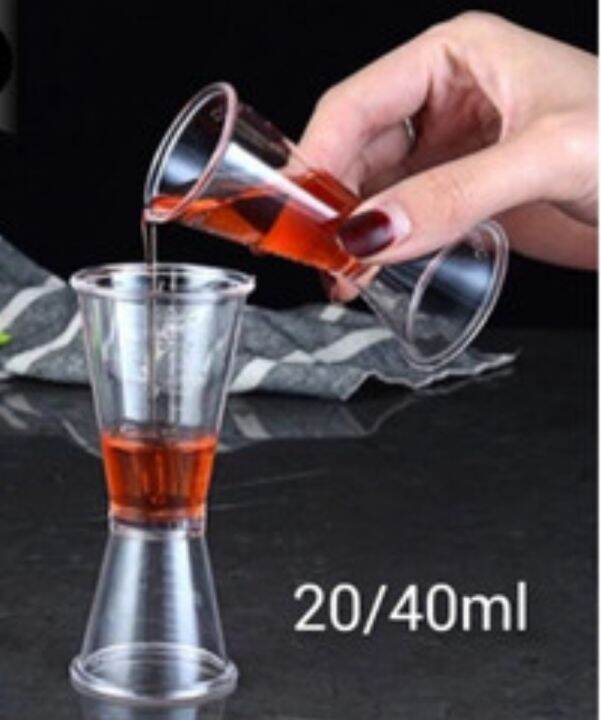 CANGKIR UKUR CUP MEASURE JIGGER ACRYLIC 20CC 40CC | Lazada Indonesia