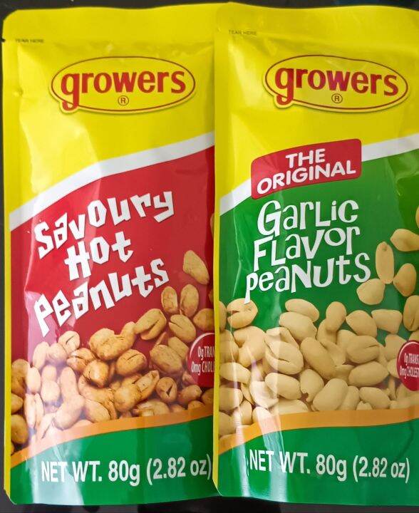 Growers garlic flavor & Growers Savoury hot peanuts 80g for only 99 ...