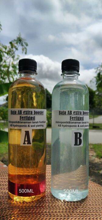 1 LITER BAJA AB EXTRA BOOSTER FERTIGASI, HYDROPONIK & TANAMAN TANAH.BAJA (A) 500ML& BAJA(B ...