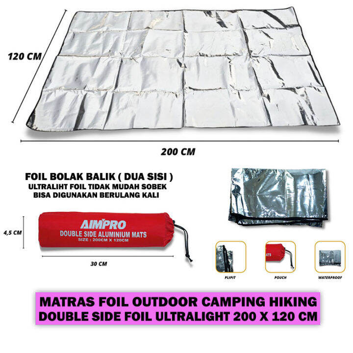 Getway Matras camping gunung tenda alumunium foil 200x120 cm | Lazada ...