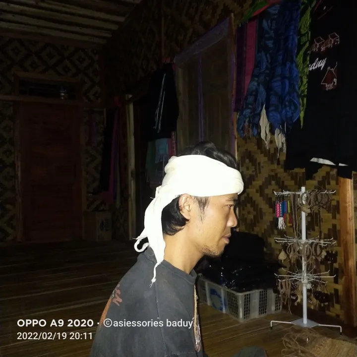 ikat kepala dari bahan tenun baduy dalam segi tiga | Lazada Indonesia