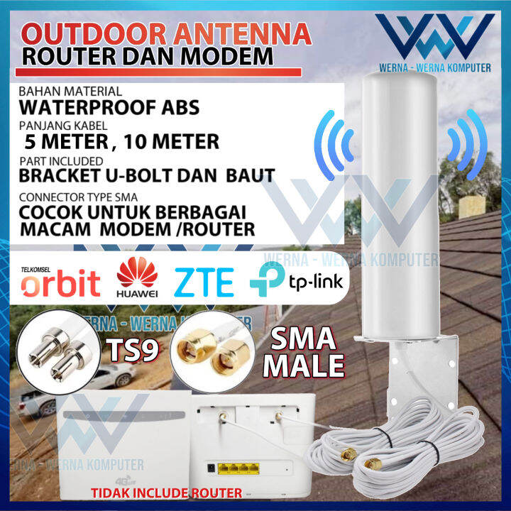 antena outdoor penguat sinyal modem Router 4G LTE router/ modem SMA ...